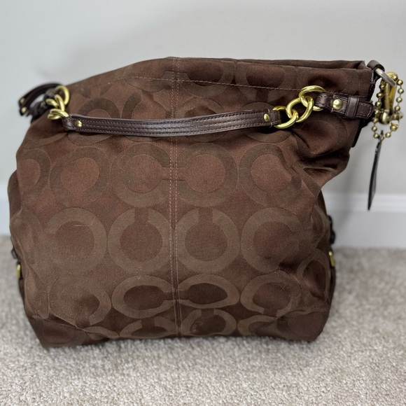 Coach | Bags | Coach Madison Brook Brown Signature Canvas Satchel Bag ...
